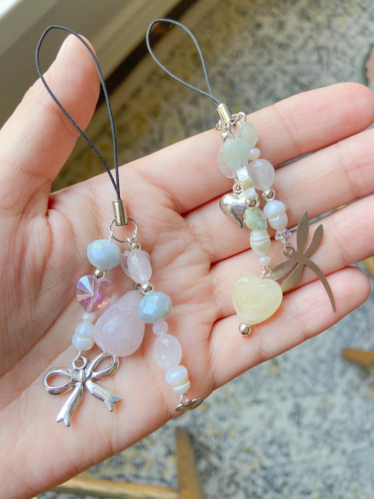 Cute Dainty Beaded Charm Keychains! - Etsy