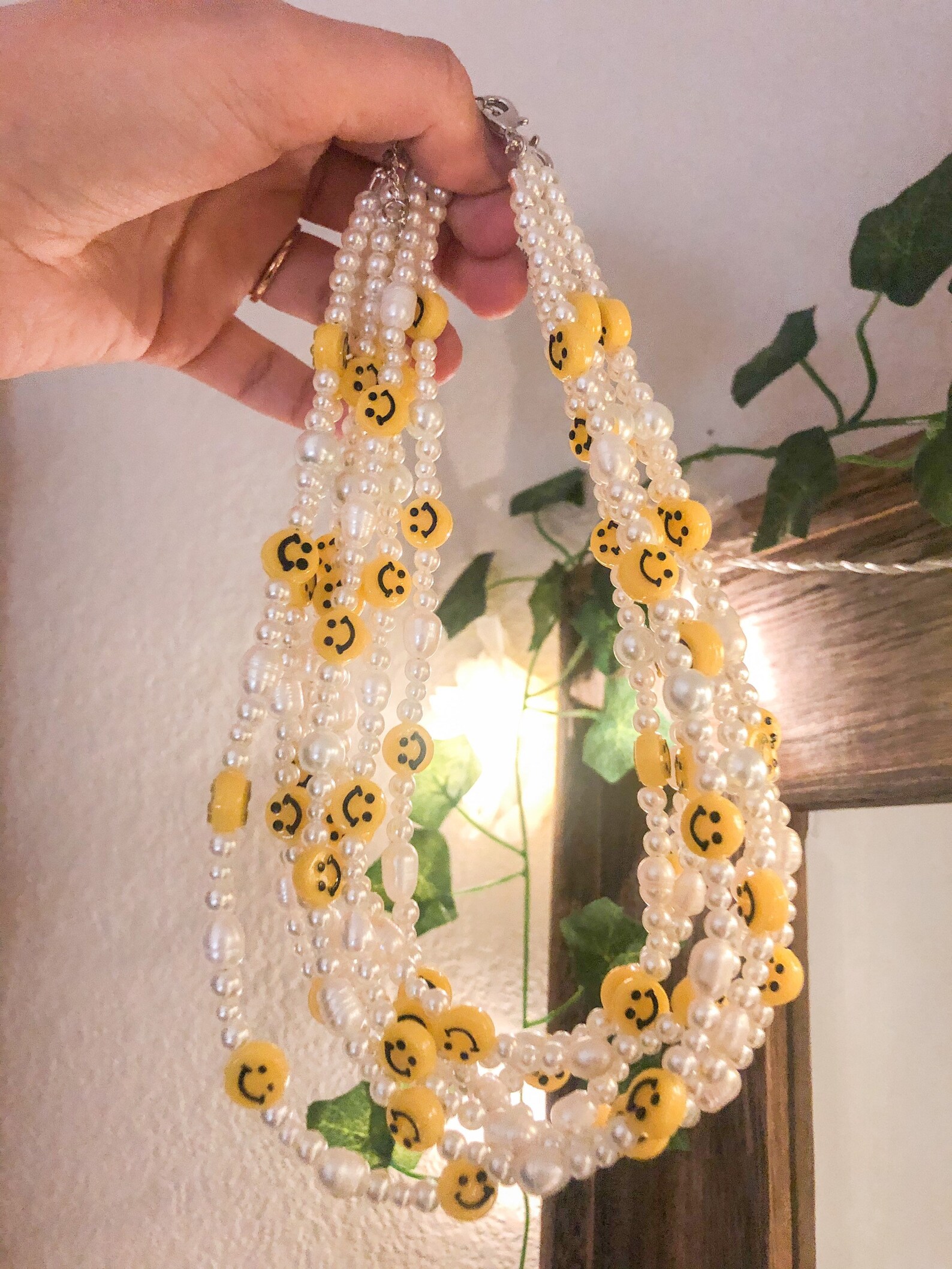 Smiley Face Pearl Necklace Smile Face Jewelry Pearl - Etsy