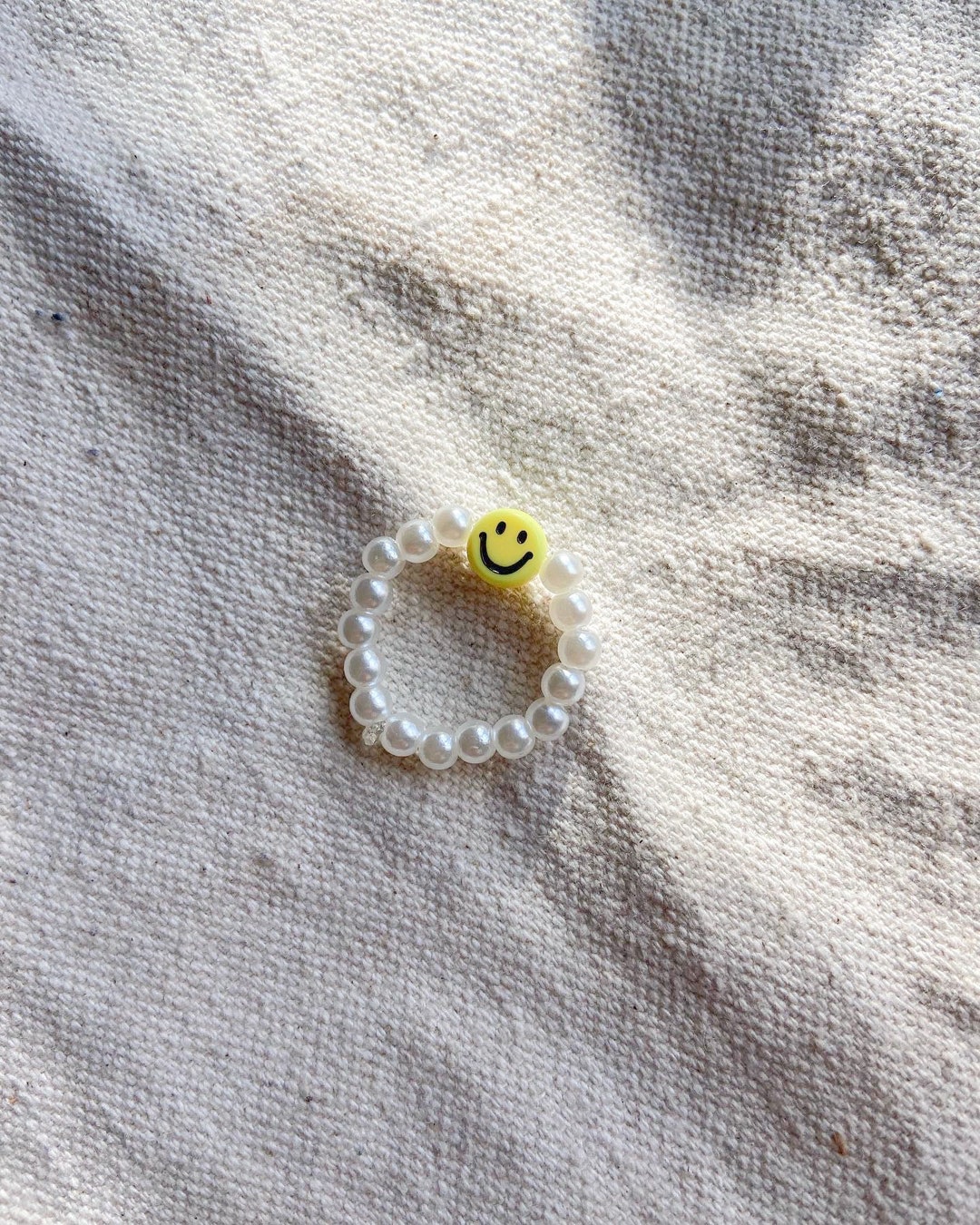 Smiley Face Pearl Ring! | Pearl Bead Ring | Happy Face Ring | Beaded ...