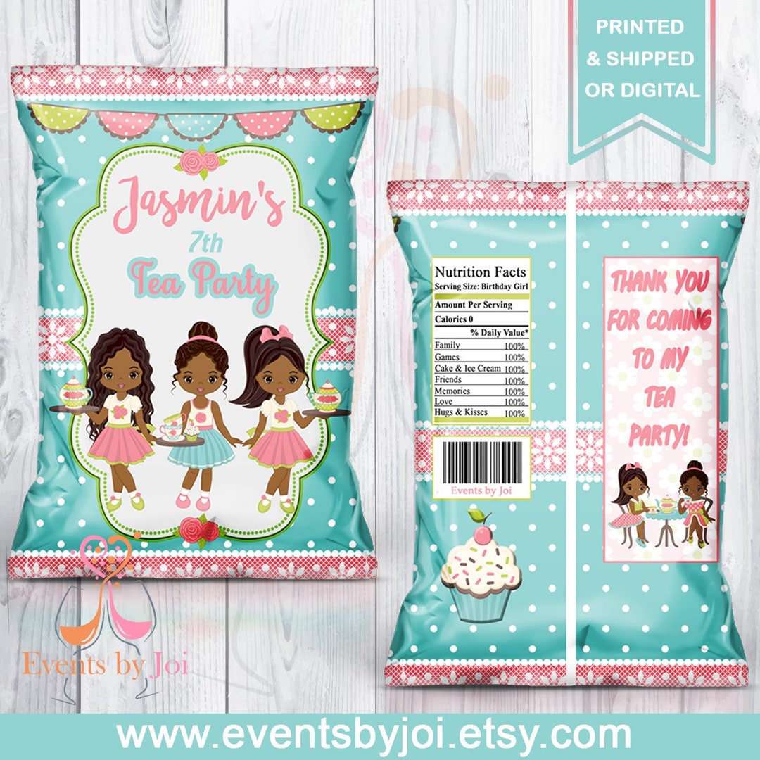 Tea Party Chip Bags Tea Party Favors Tea Party Tea Party - Etsy