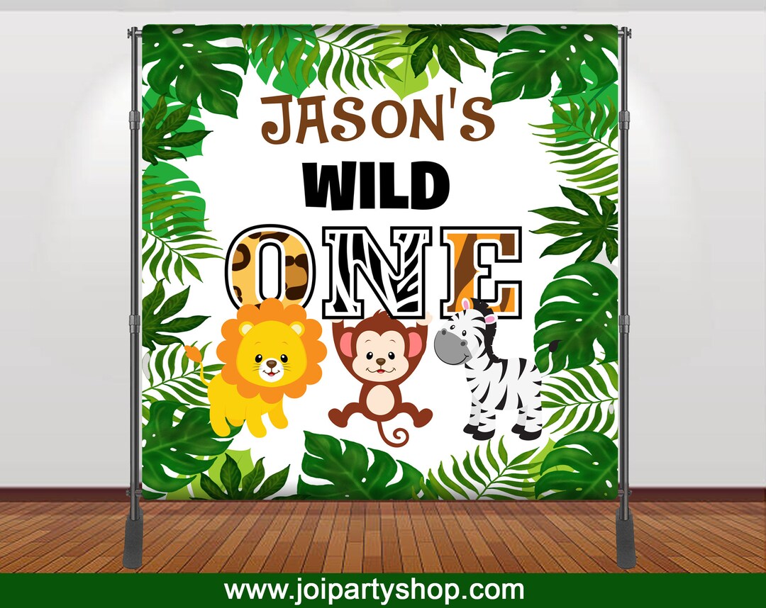 Wild One Backdrop, Jungle Backdrop, Wild One Party, Jungle Banner ...