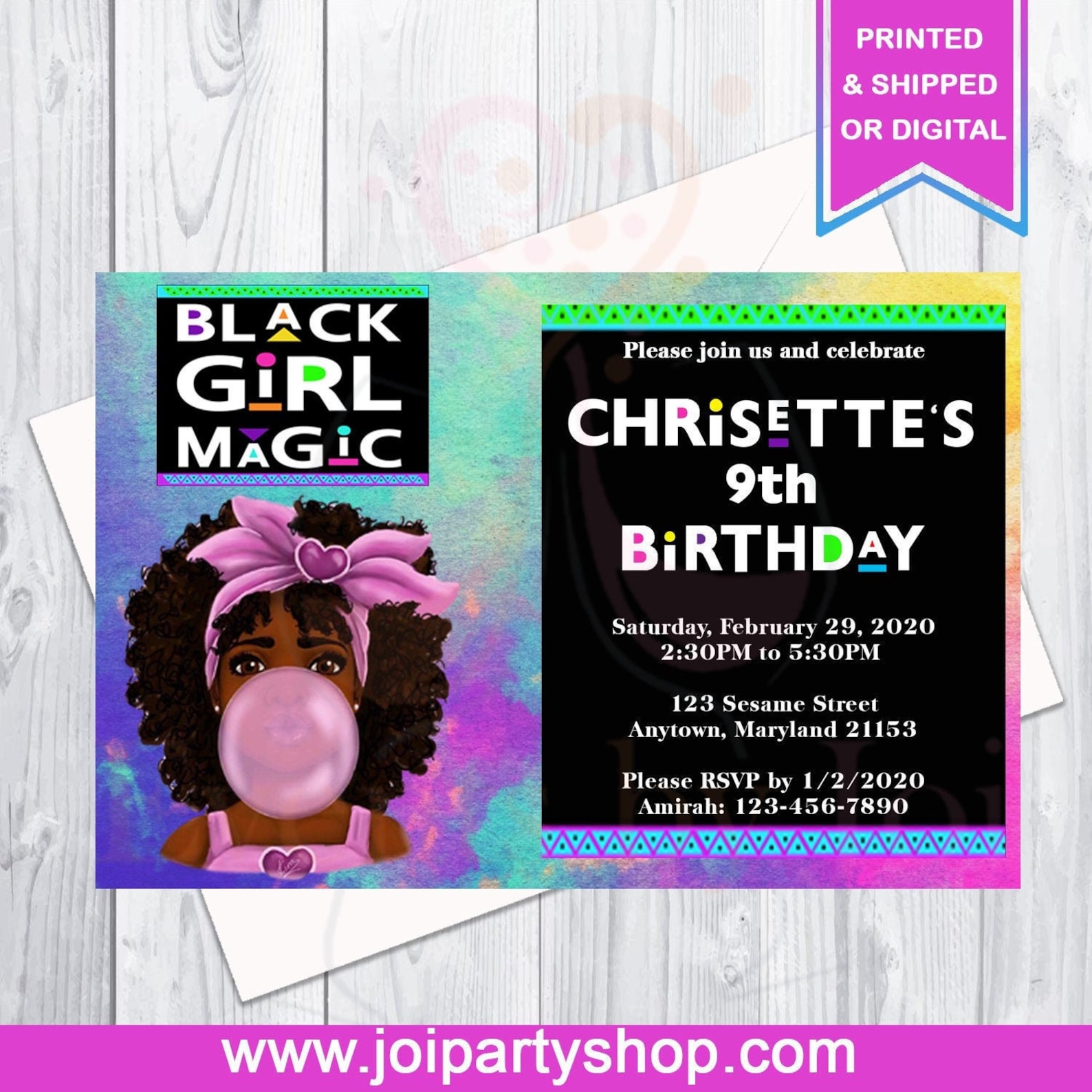 Black Girl Magic Invitation, Black Girl Magic Party, Black Girl Magic ...