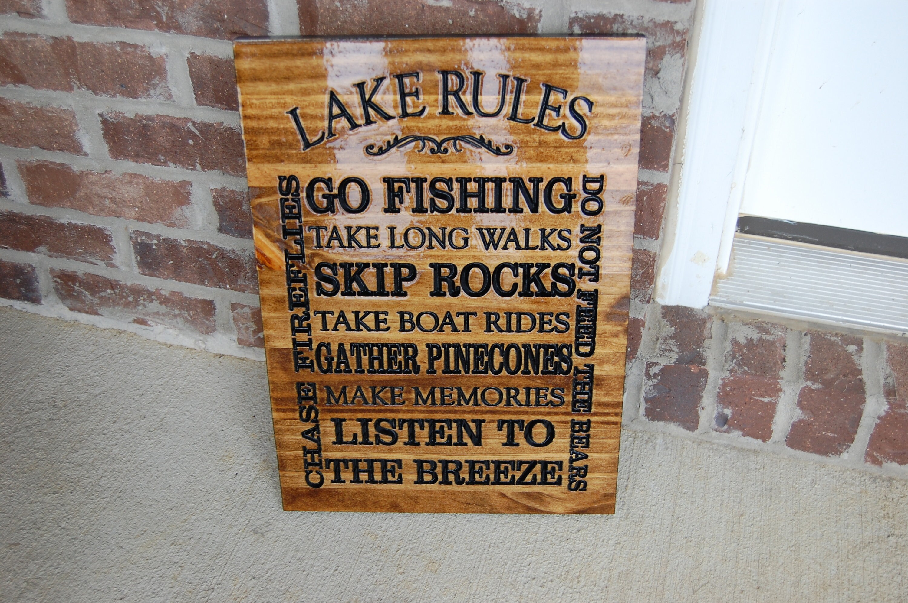 Lake House Decor Camping Beach Lake Rules Cabin | Etsy