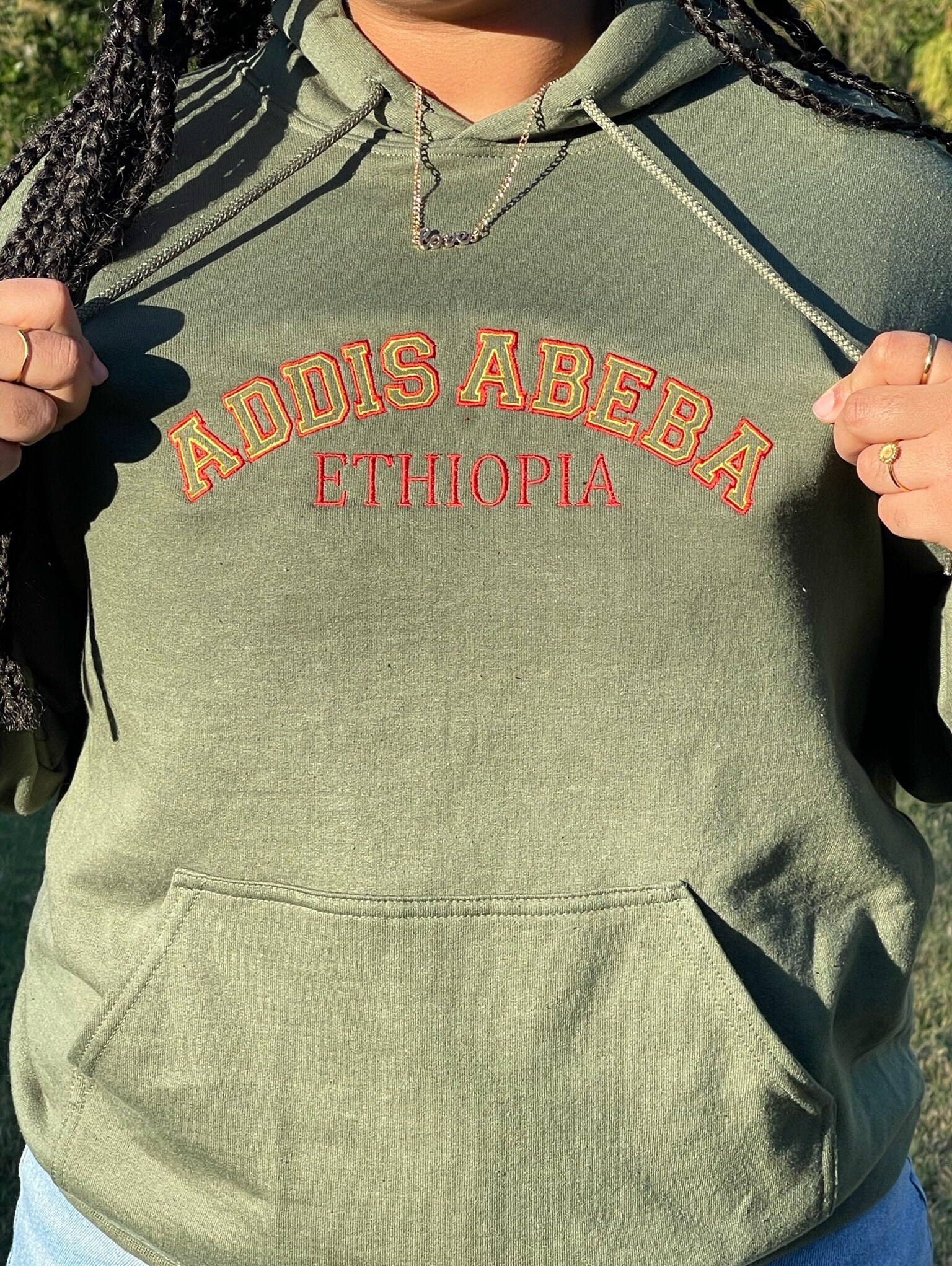 ADDIS ABEBA , Ethiopia, Embroidered Hoodie - Etsy