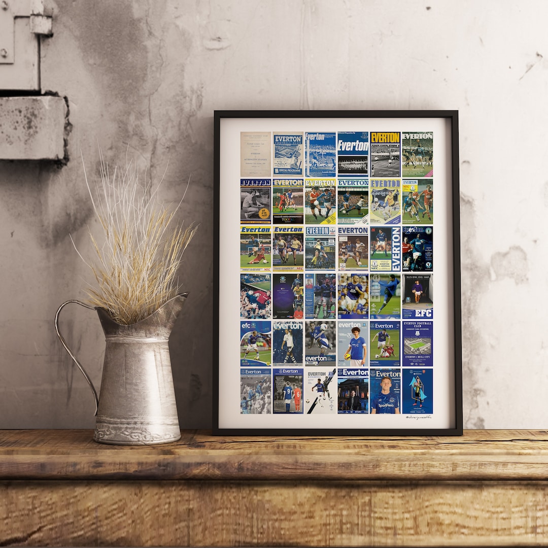 Everton Football History of Programme Covers A3 Print Poster Gift for ...