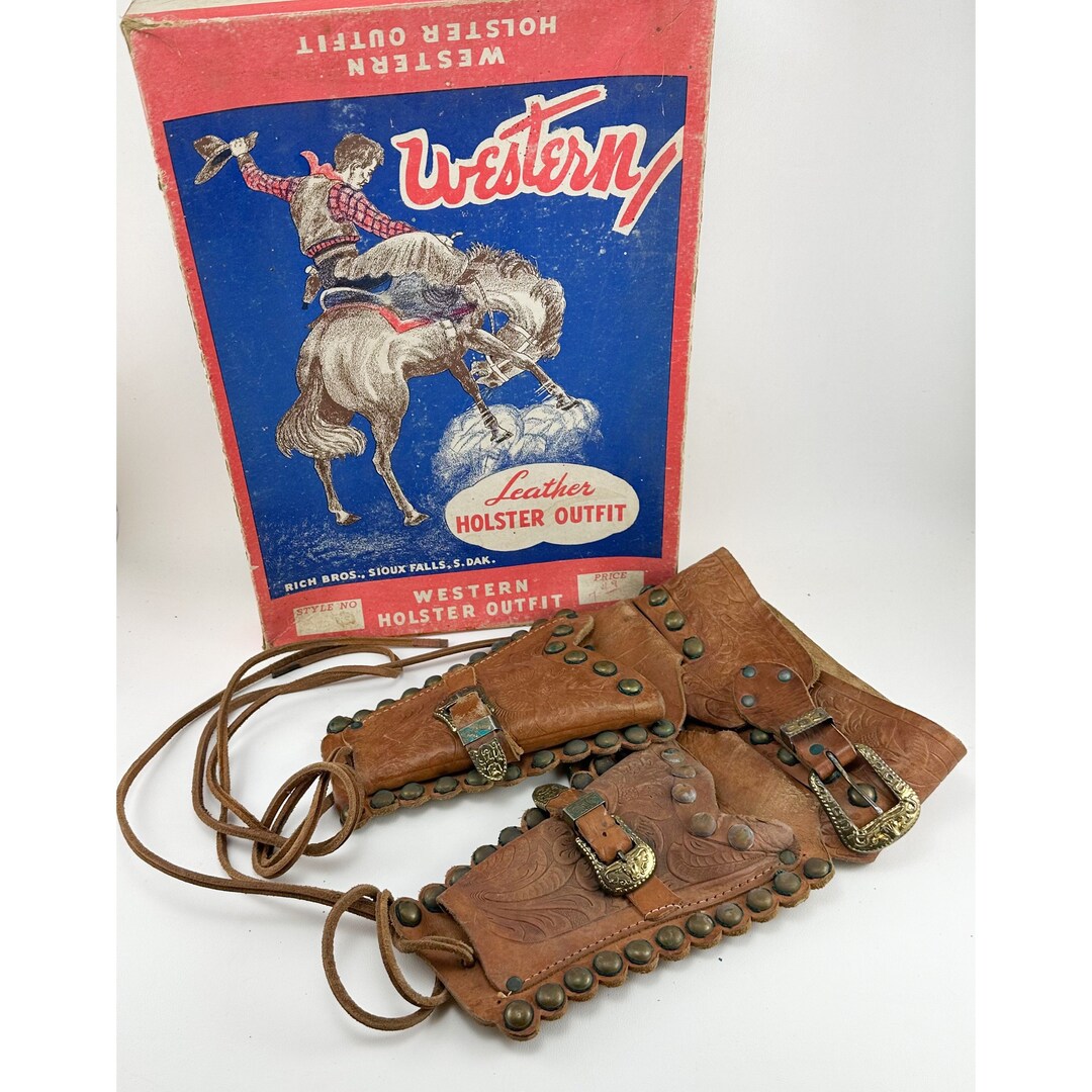 Vintage Kids Western Leather Holster Outfit, Rich Bros Display - Etsy