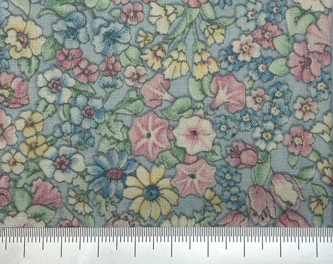 Pastel Flowers Cotton Fabric. Perfect for 1:12th Scale Dolls Houses ...