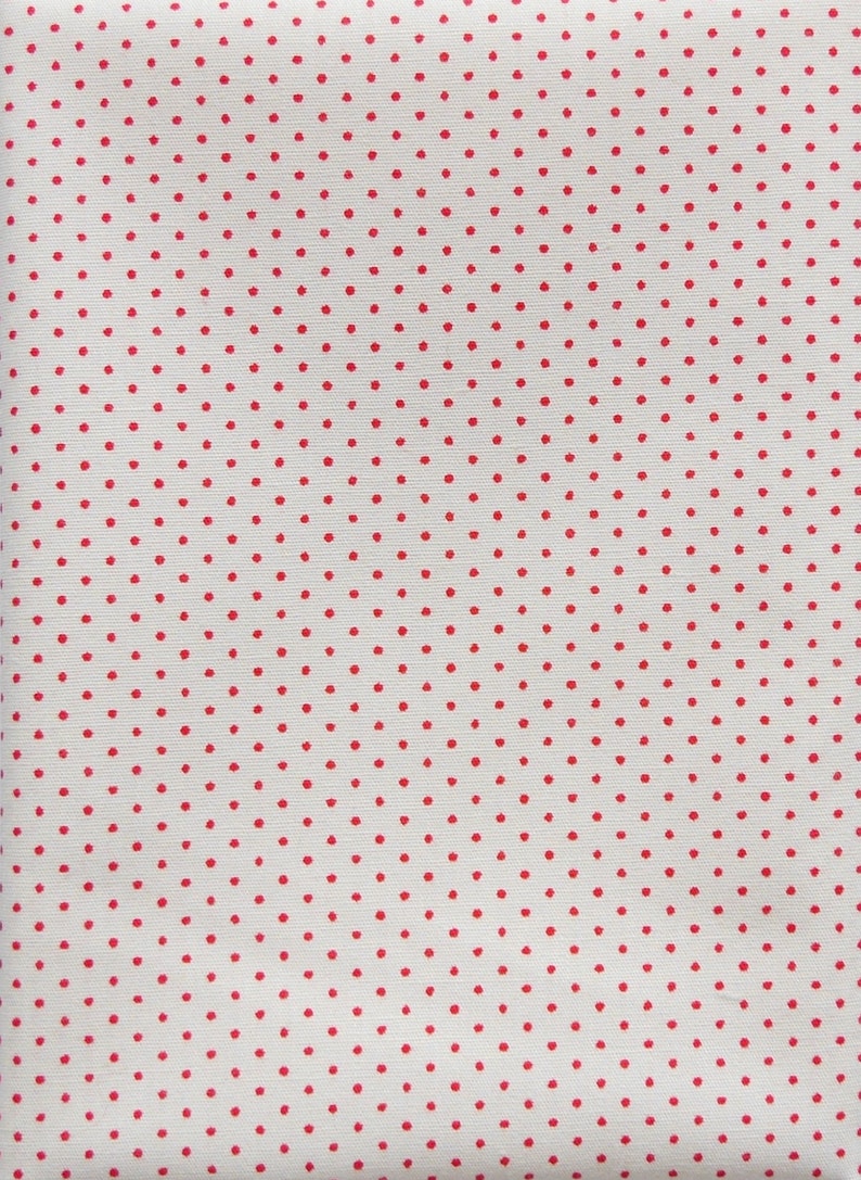 Tiny Red Spots on White Cotton. | Etsy