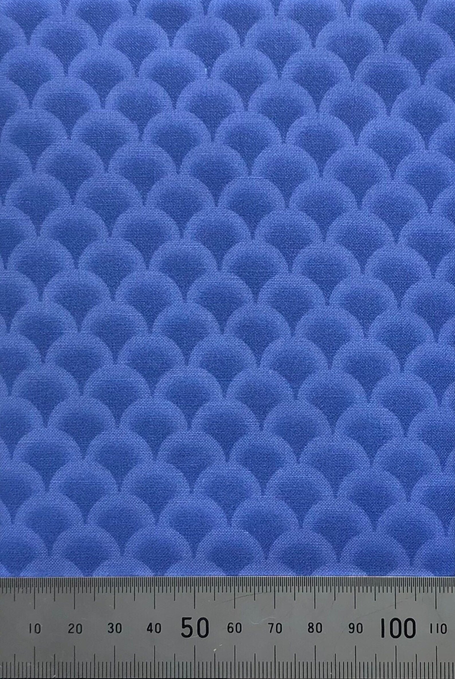 Blue Fan Shape Pattern Cotton Fabric. - Etsy
