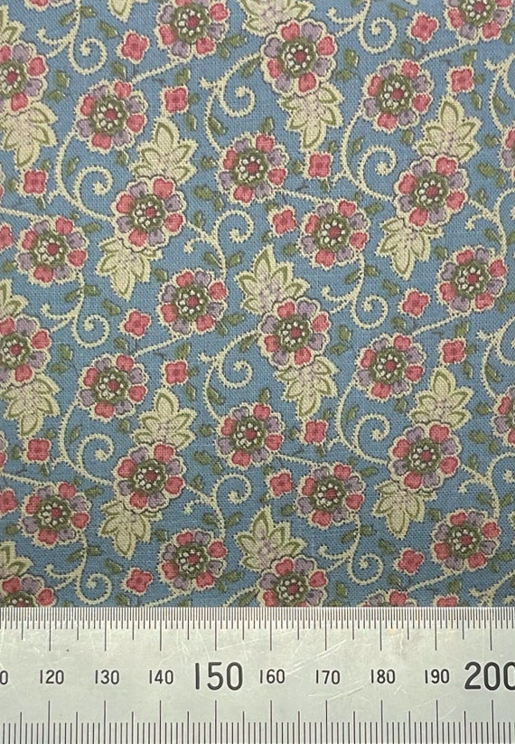 Light blue paisley cotton print | Etsy