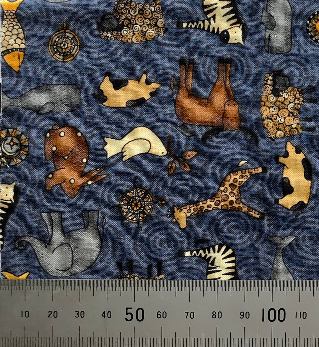 Small Scale Animal Print Blue Fabric - Etsy
