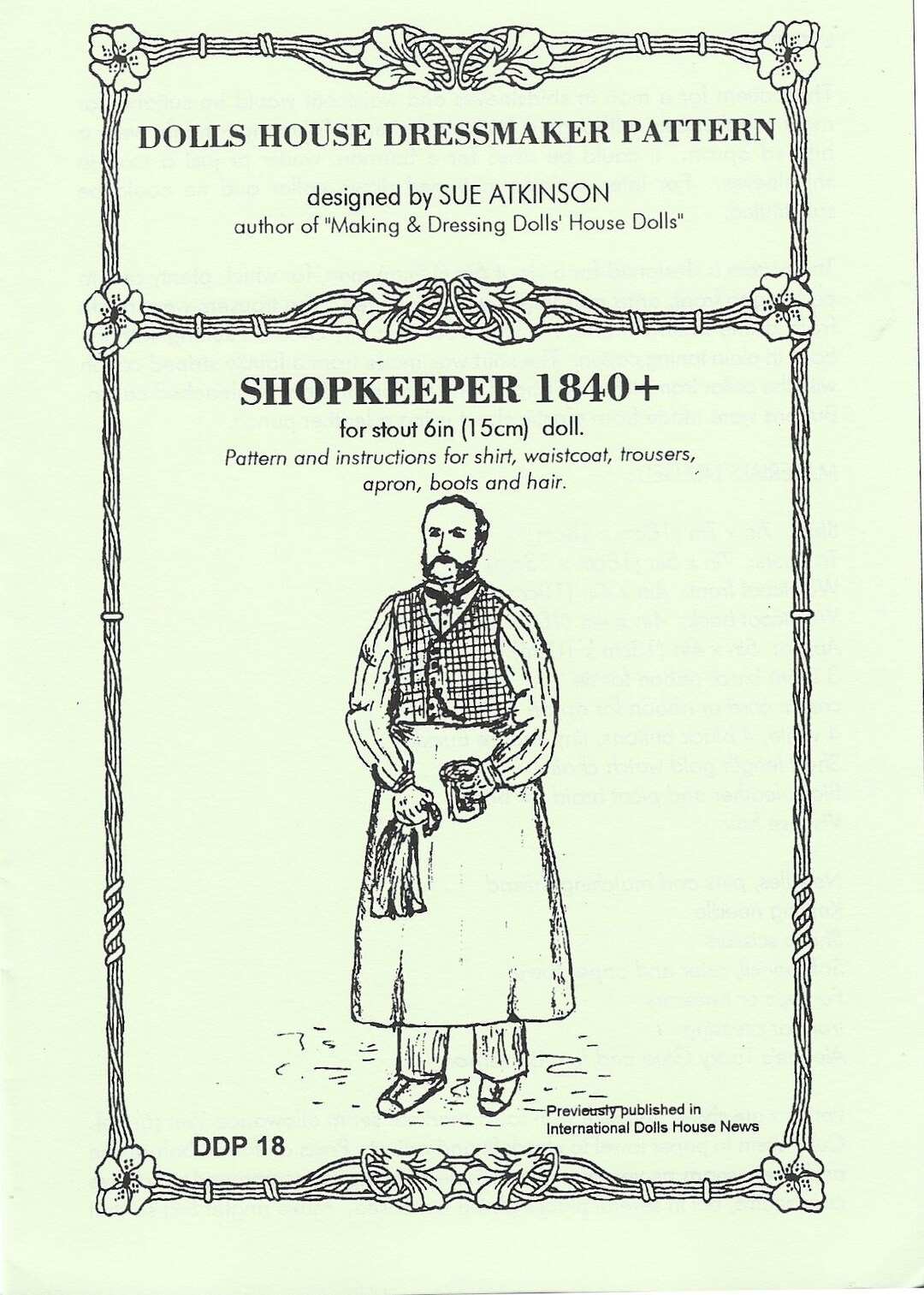 Dolls House Dressmaker Patterns - Shopkeeper 1840+ - Etsy