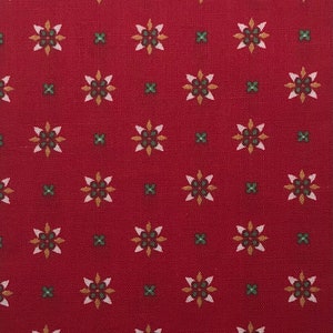 Red Cotton Print With Geometric Shapes. - Etsy