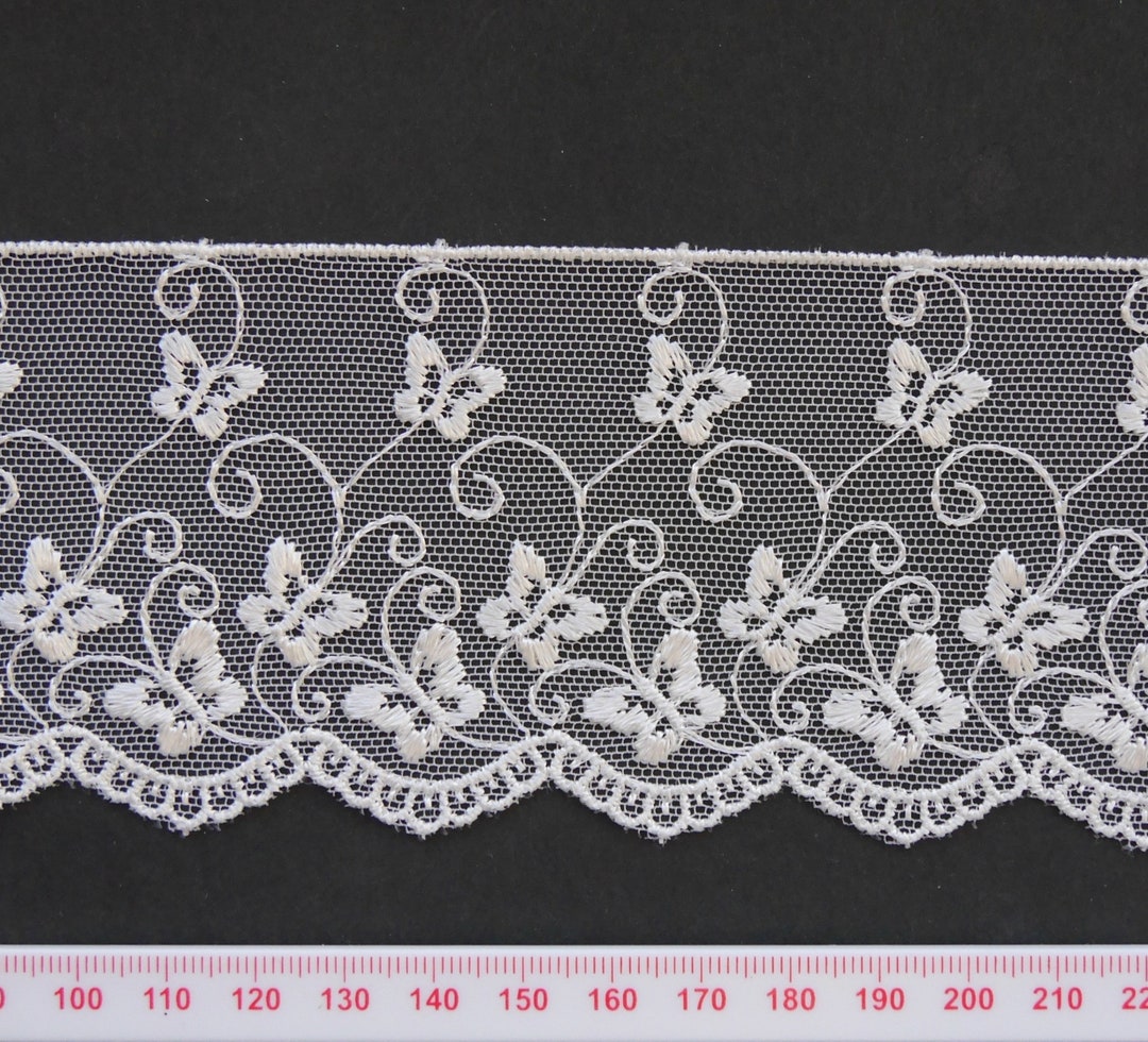 Embroidered Tulle - Cream Butterflies - Etsy
