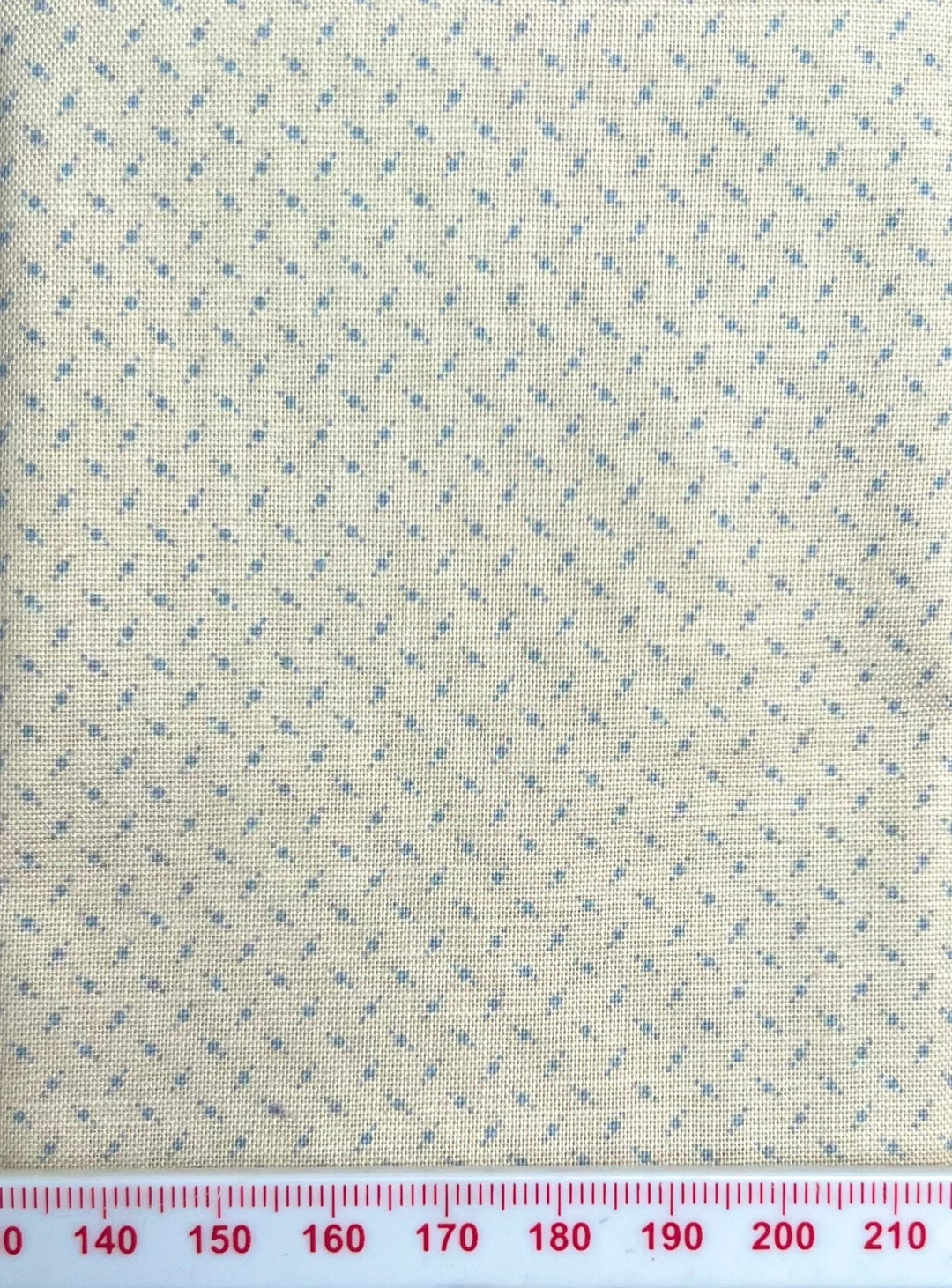 Tiny Pale Blue Pattern on Cream Cotton. Great for Small Scale Crafts ...