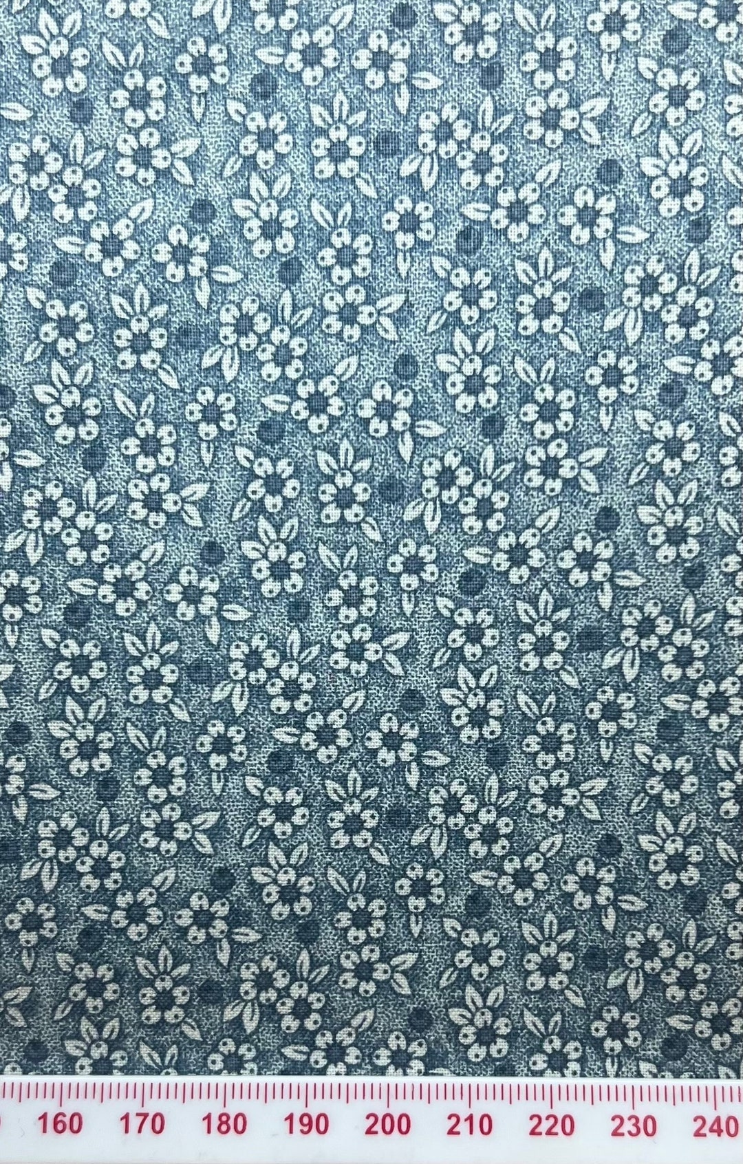 Blue Floral Print. Small Scale Prints on 100% Cotton. Great for Doll ...