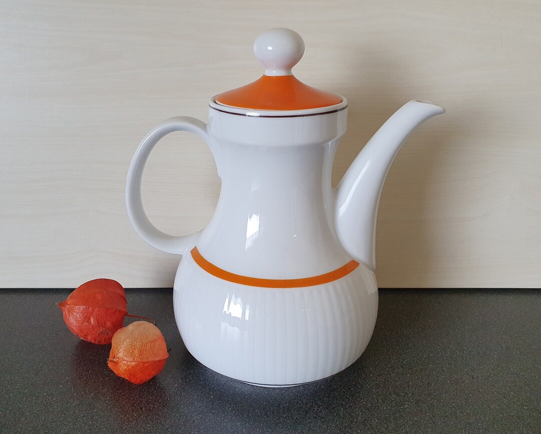 Winterling Orange Porcelain Coffee Pot, Modern and Sleek - Etsy