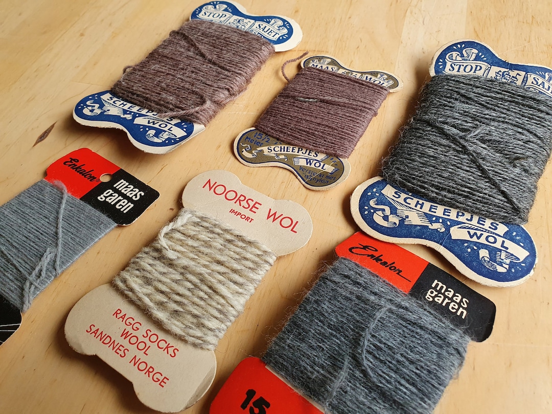 Vintage Darning Thread/wool, Shades of Brown and Gray, Set of 6, per ...