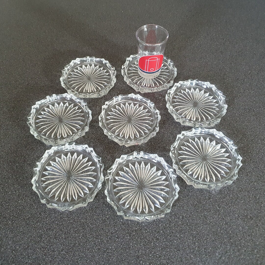 Vintage Glass Coasters, Set of 8, Made in Germany - Etsy