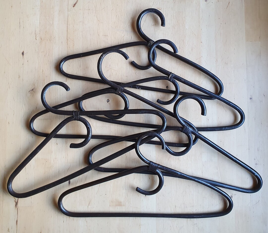 Vintage Wicker Clothes Hangers, Set of 6, 70s Bamboo Hangers - Etsy