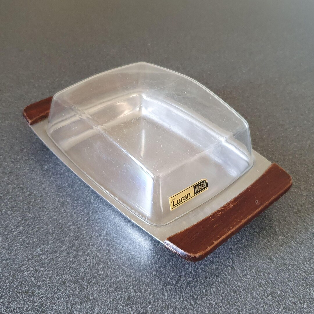 BASH Luran Stainless Steel Butter Dish With Wooden Handles and a ...
