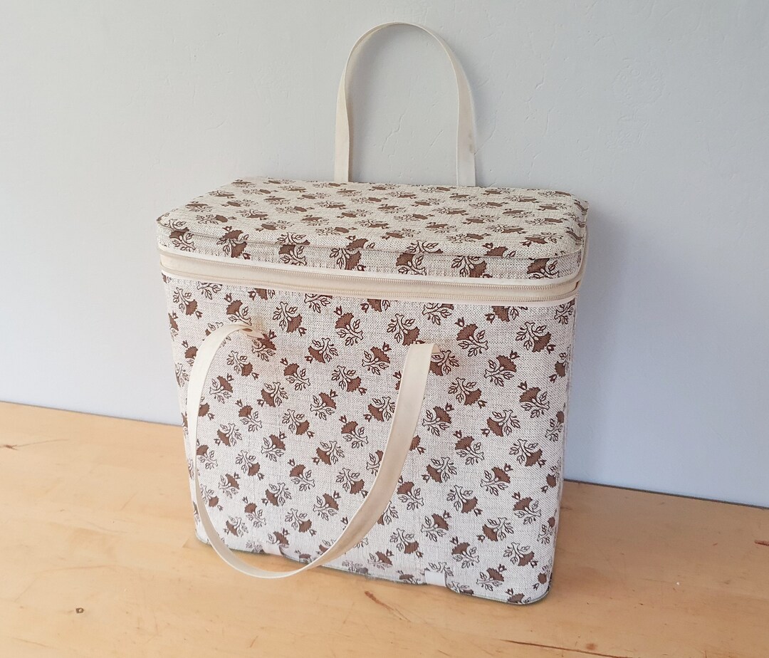 Vintage 70s Insulated Cooler, Beige and Brown Cooler Box, Strand Bag ...