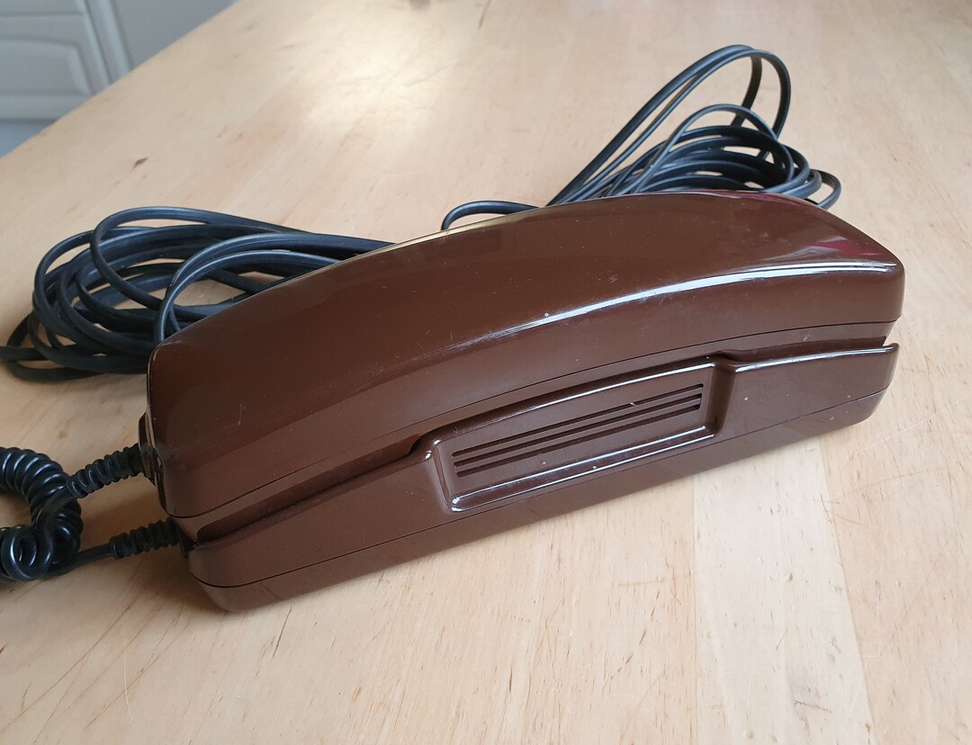 Brown Push Button Telephone, Hand Held Dial and Receiver, so Very ...