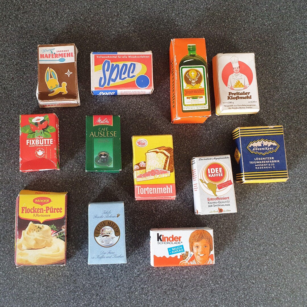 Miniature Grocery Shop Packages, From Germany (12), Shop Toys - Etsy