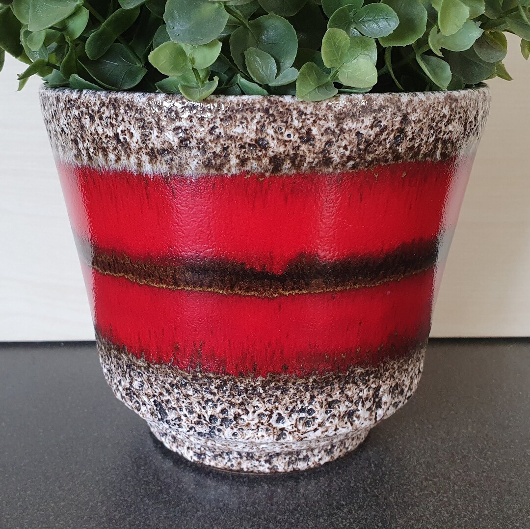 Fun Mottled Planter in Red, by Scheurich, W.germany - Etsy Australia
