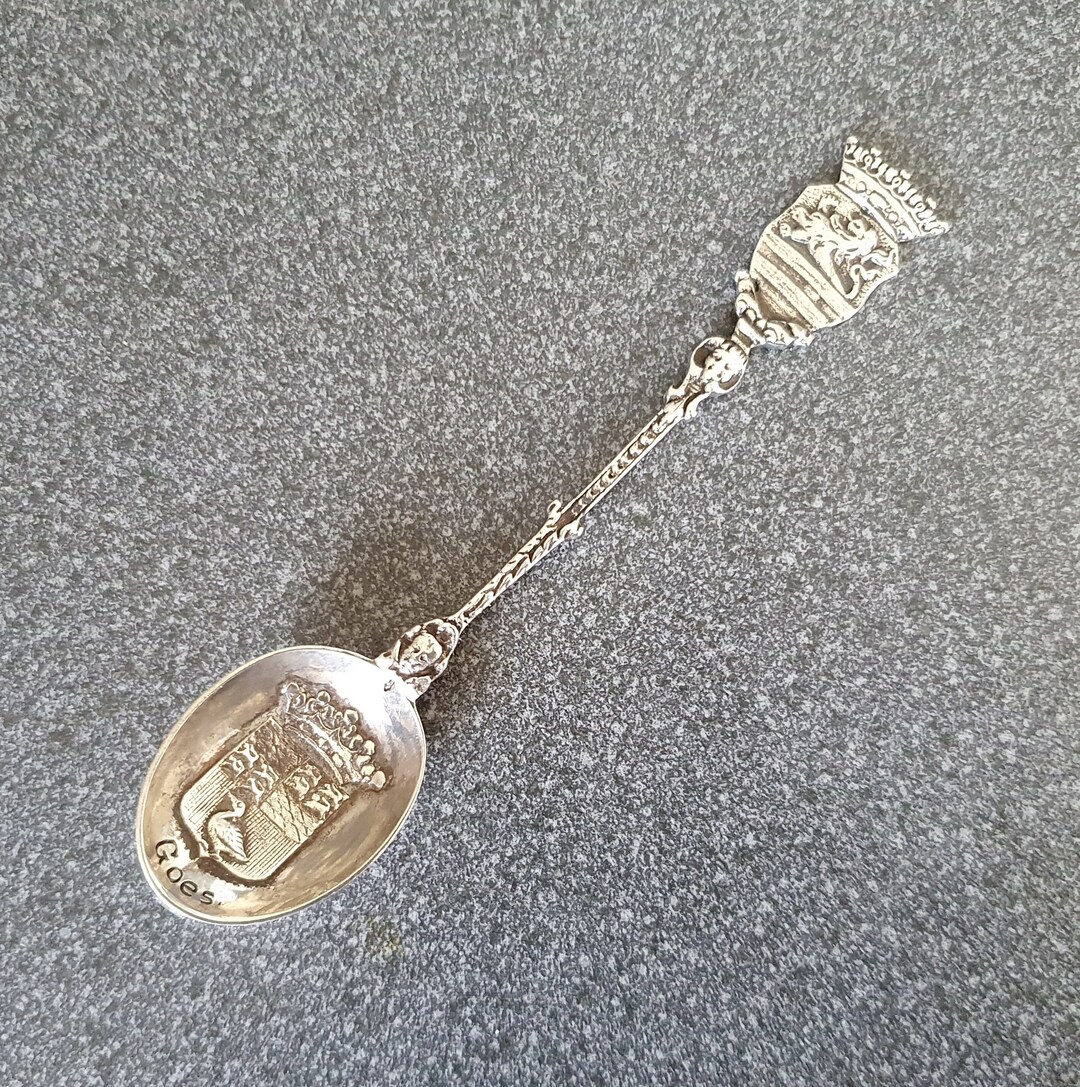 Hallmarked Embossed Silver Tea Spoon, Dutch Silver, First Half 20th ...