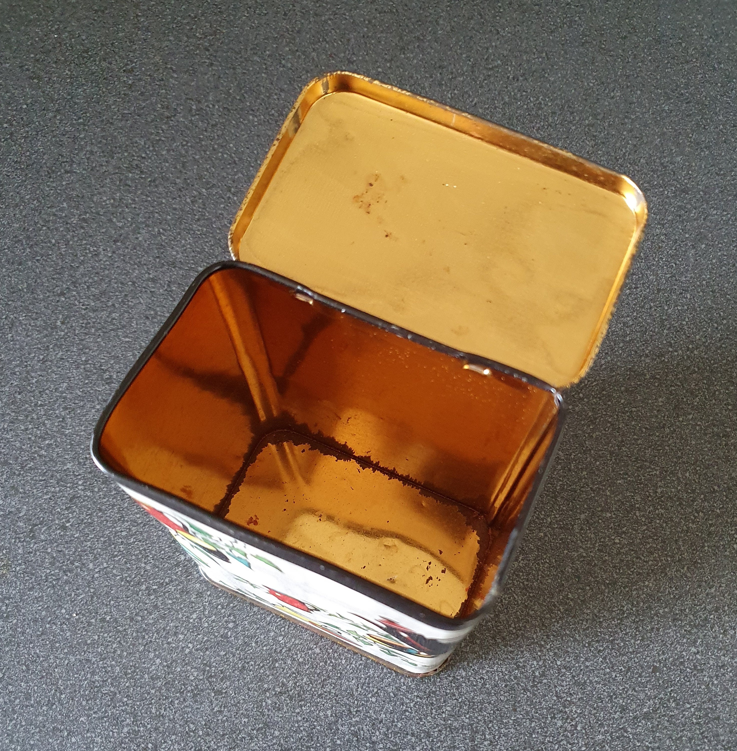 Vintage British Tea Tin Colorful Decoration Against Geometric - Etsy