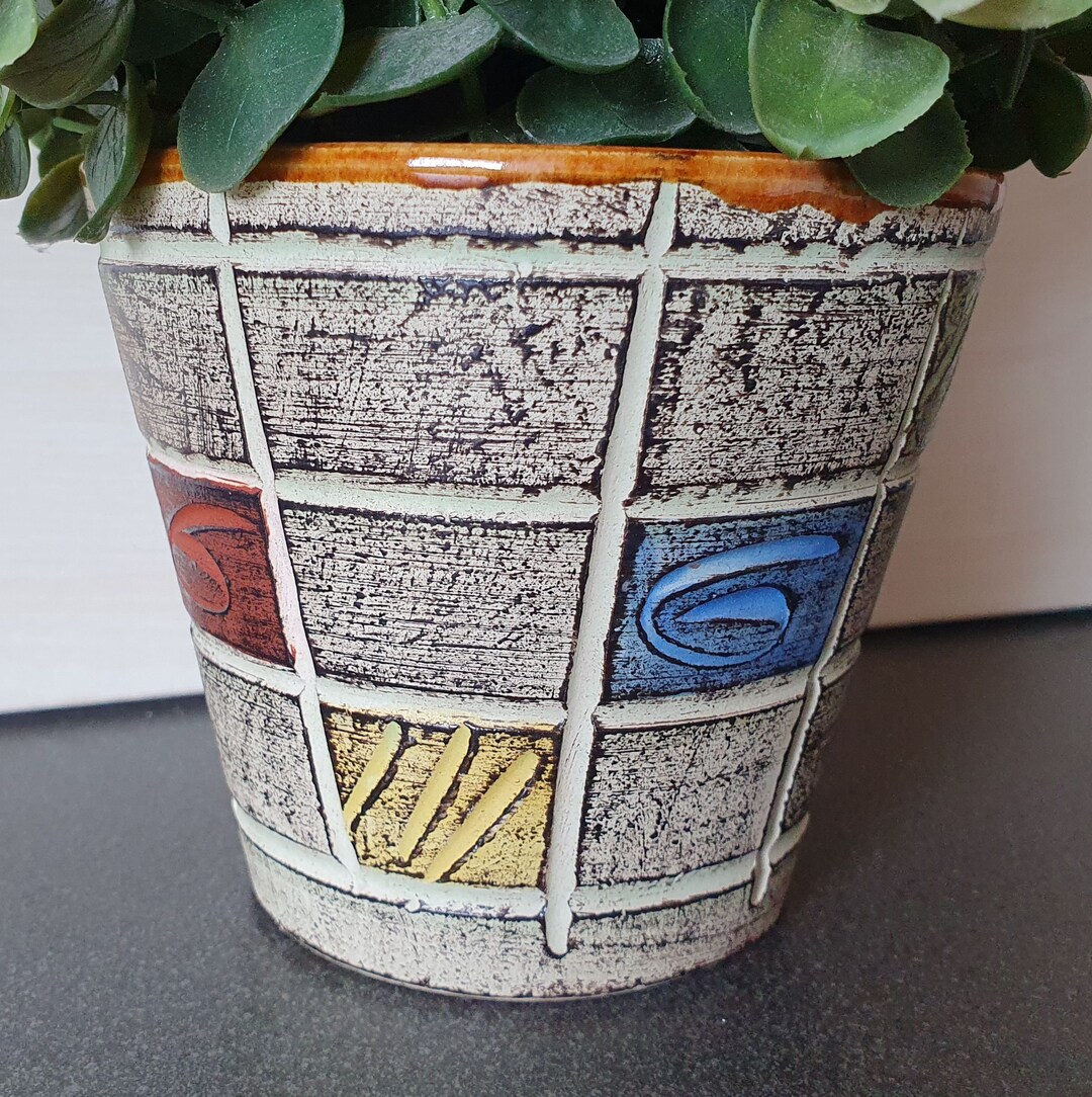 1960s Planter by Spara W.germany, Small Planter With Primary Colors - Etsy