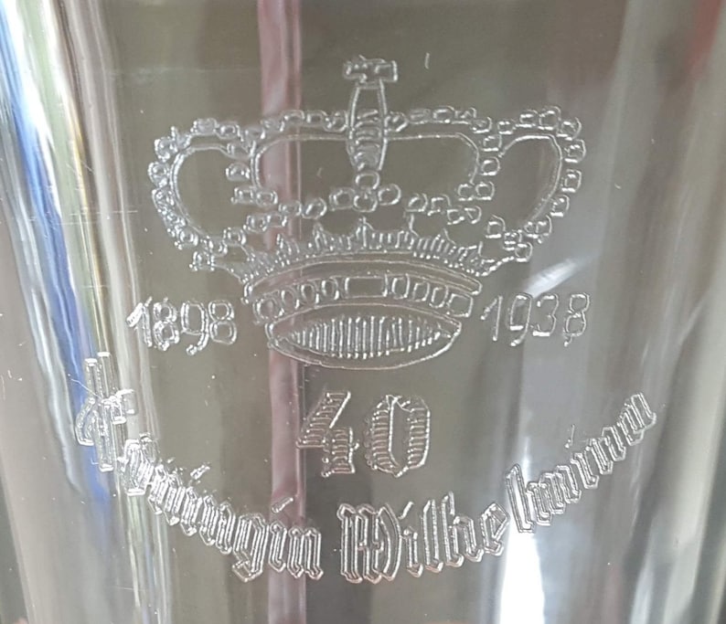 Commemorative Glass for Dutch Queen Wilhelmina Copier Glass - Etsy