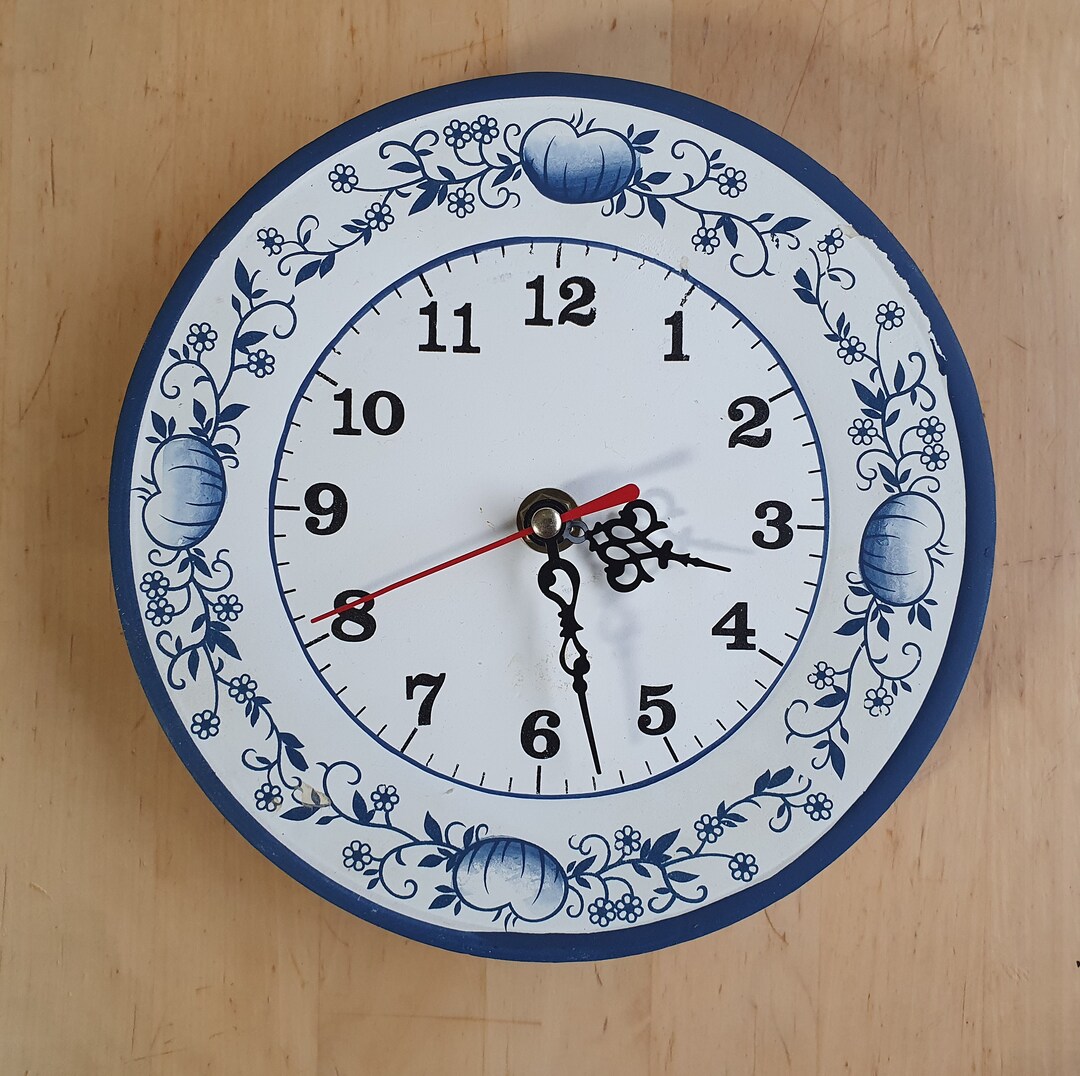 Blue Onion Clock, Ceramic, working, Made in Germany - Etsy