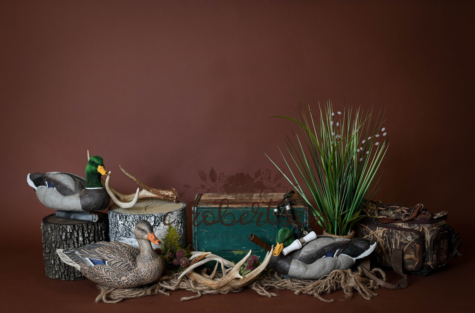 Newborn Photography Hunting Duck Deer Boy Digital Backdrop Background ...