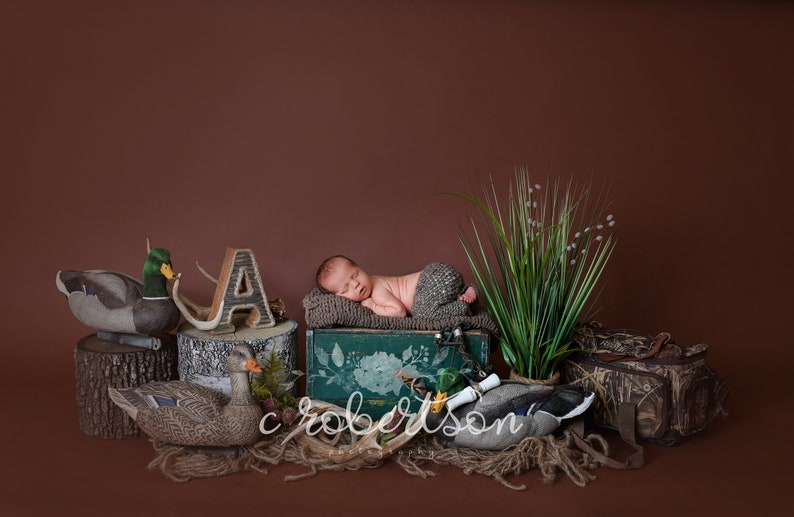 Newborn Photography Hunting Duck Deer Boy Digital Backdrop Background ...