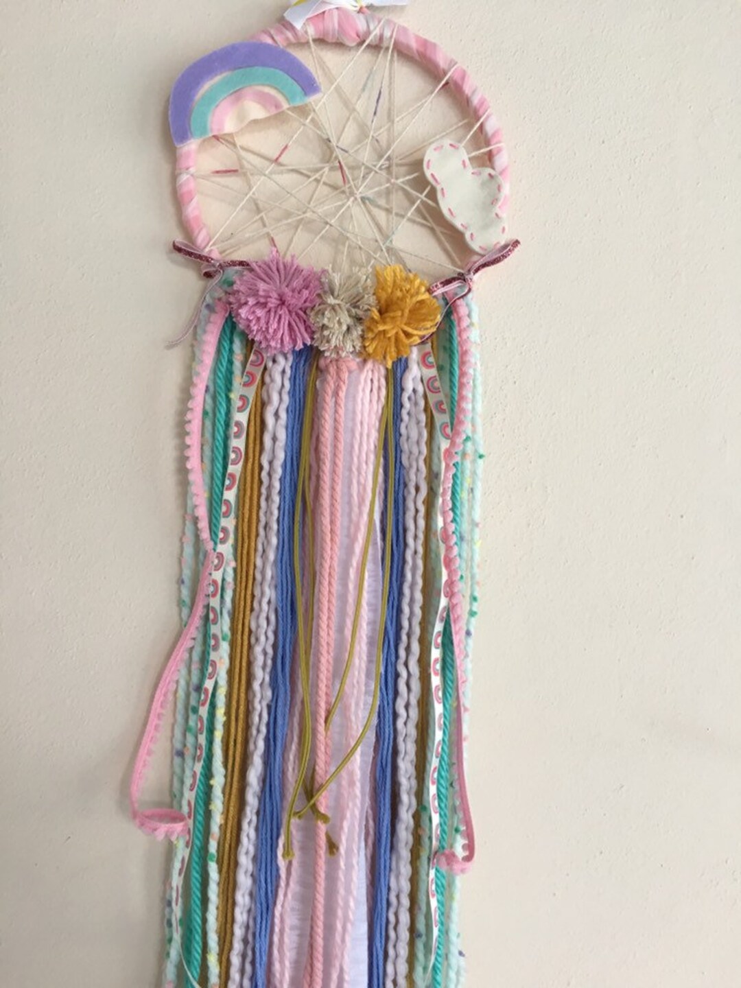 Dream Catcher. Rainbow Theme, Bow Holder. Hair Bow Hanger, Rainbow ...