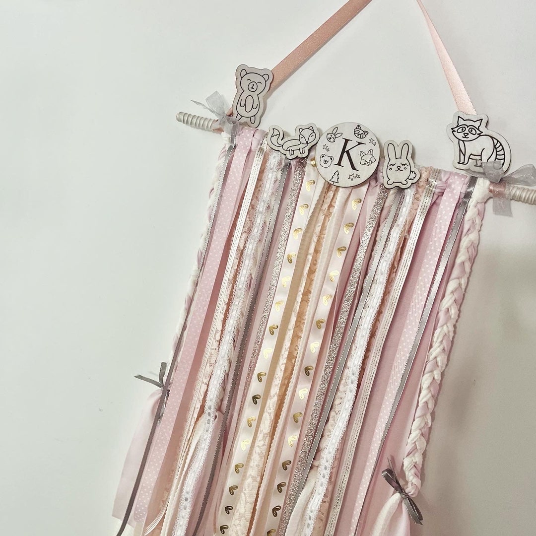Bow Holder Nursery Decor, Macrame Bow Holder, Personalized Boho Hair ...