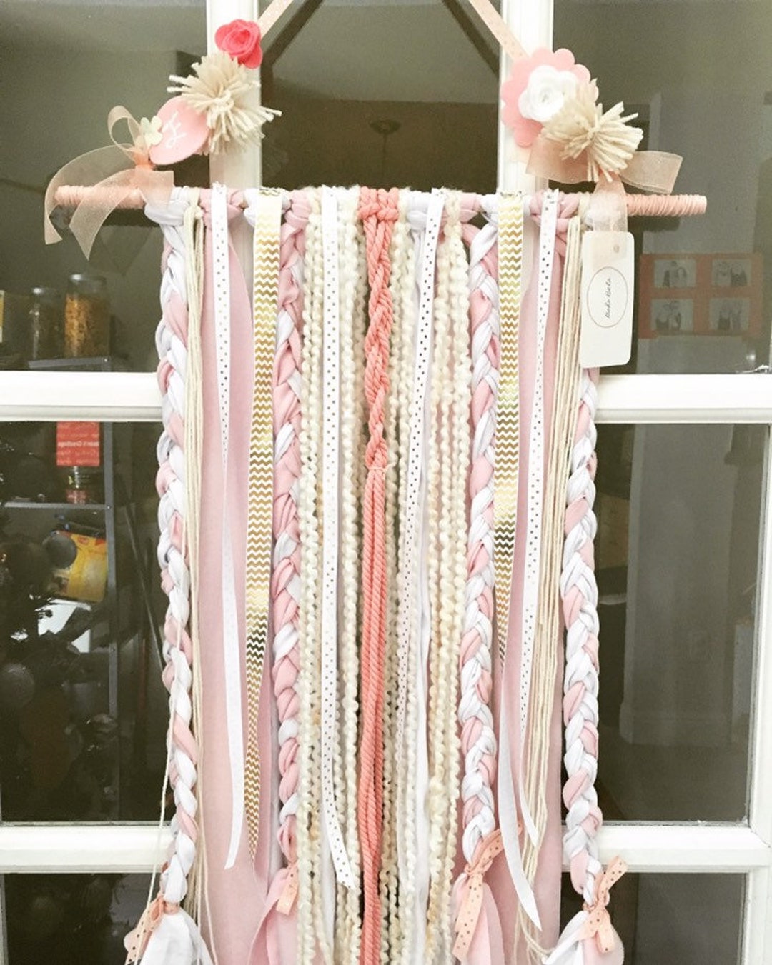 Hair Bow Holder, Hair Bow Organizer. Bow Holder for Girls. Pink Bow ...