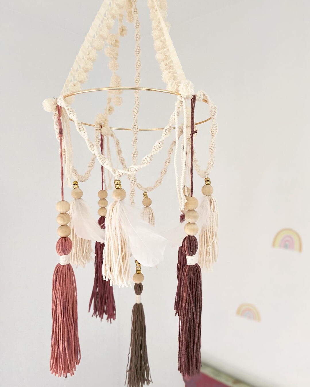 Macrame Baby Mobile, Boho Nursery Decor, Crib Mobile, Macrame ...