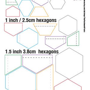 SVG A4 Files EPP Edge Hexagon Shapes With Seam Allowance - 4 Sizes - Etsy