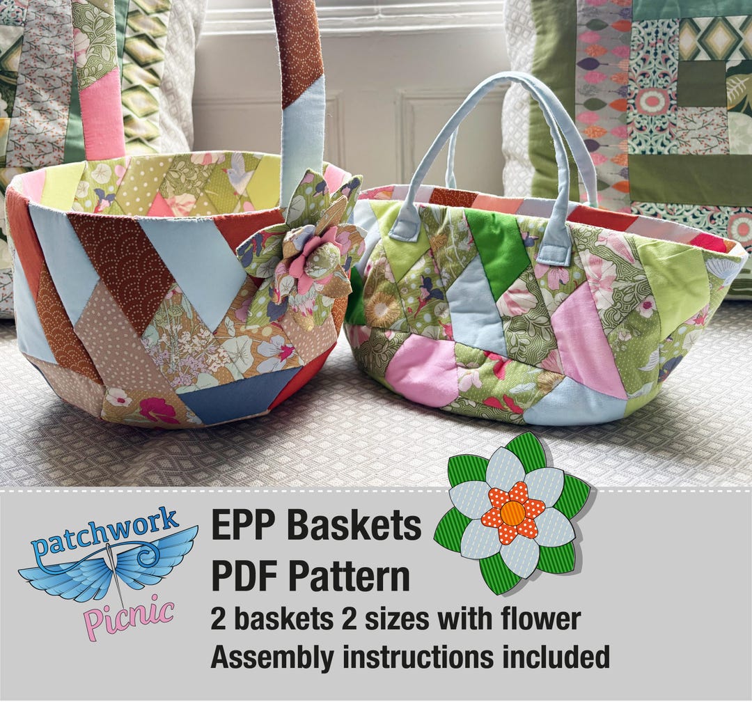 EPP Pattern 2 Baskets Plus Flower - PDF Download Both A4 and US Letter ...