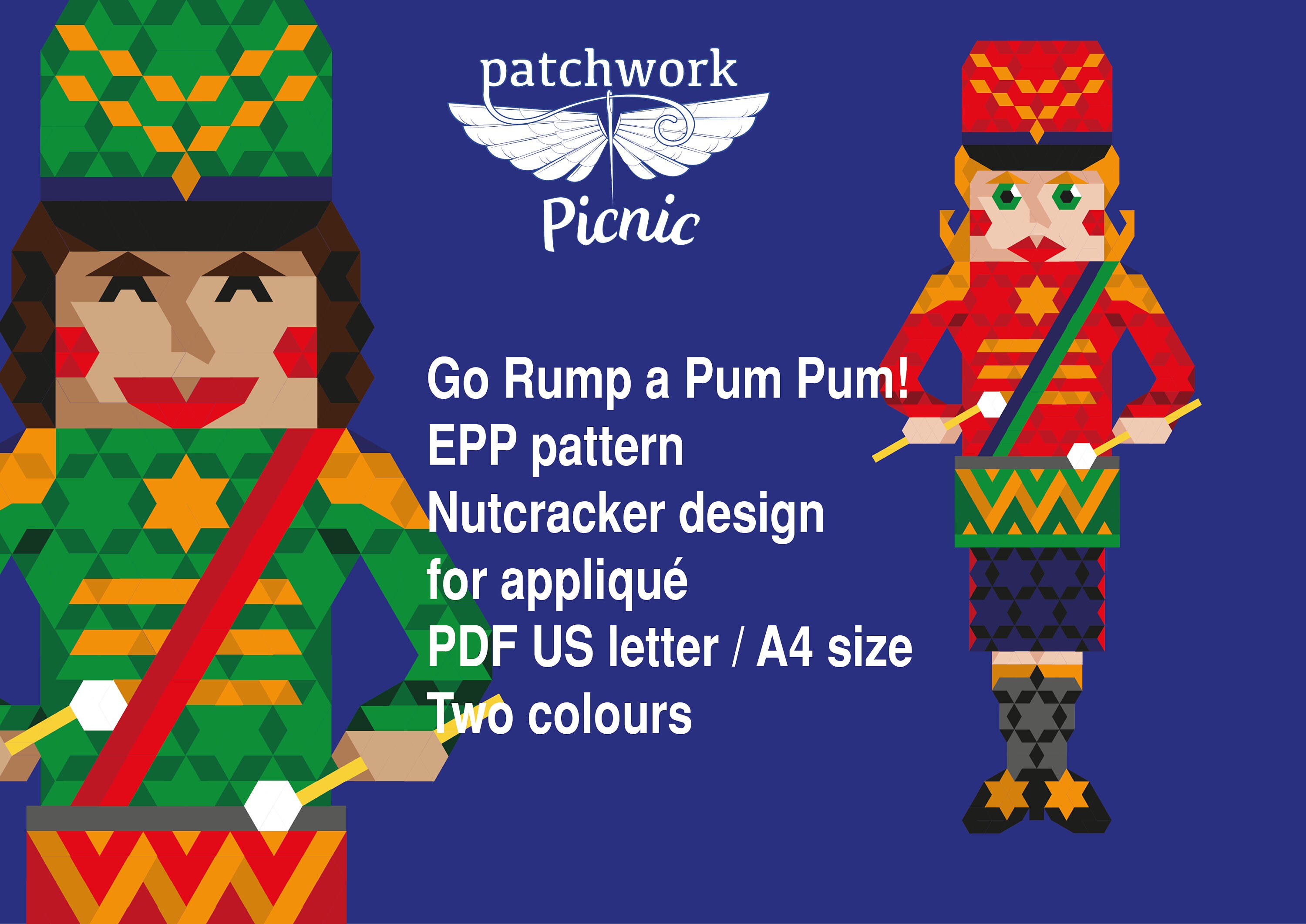 Go Rump a Pum Pum Drummer Nutcracker EPP Pattern PDF - Digital Download ...