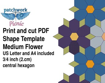 English Paper Piecing WAVES Pattern EPP Templates PDF - Etsy