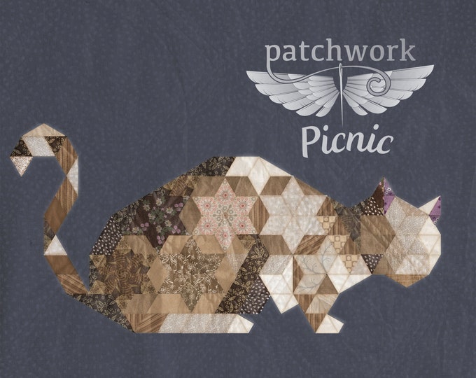 Cat 'curious Jeremy' EPP Patchwork Pattern PDF - Digital Download - Etsy Australia