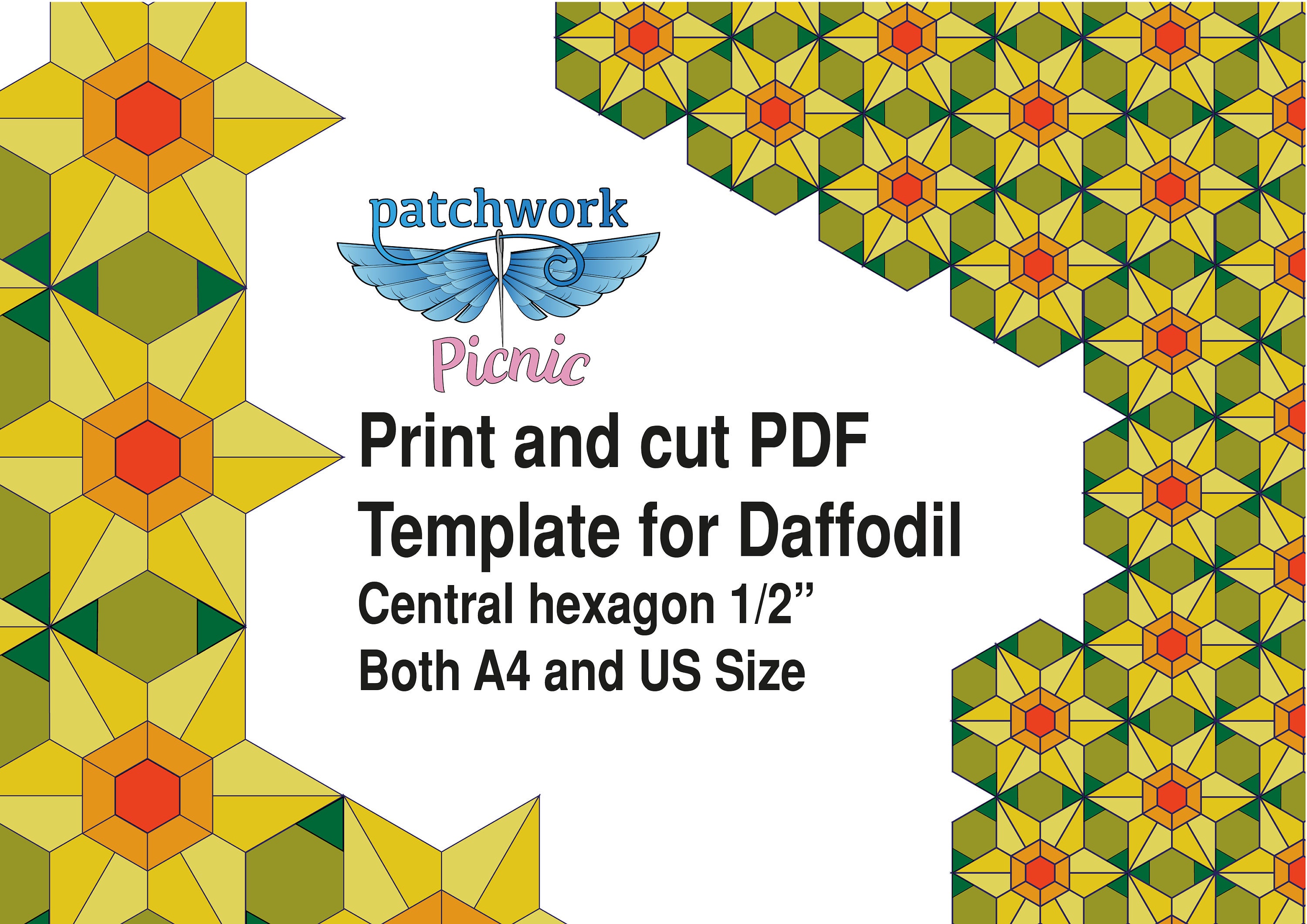 EPP Daffodil Half Inch Centre Hexagon Elements for Print - Download PDF ...
