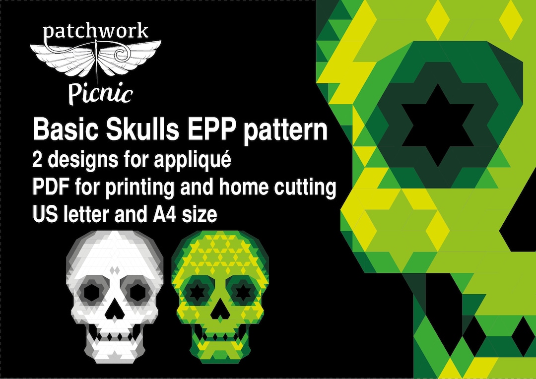 Halloween Skulls 2 Designs EPP Pattern PDF - Digital Download - Etsy
