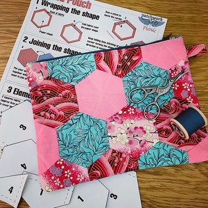 2 Quilted Hexagon EPP Pouch Patterns Beginners PDF Download - Etsy