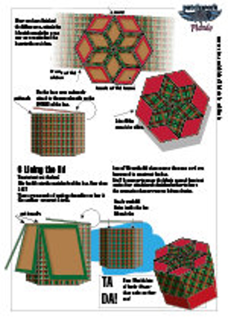 Hexagon Charm Gift Box Patterns Smaller Box PDF Download Svg Included ...