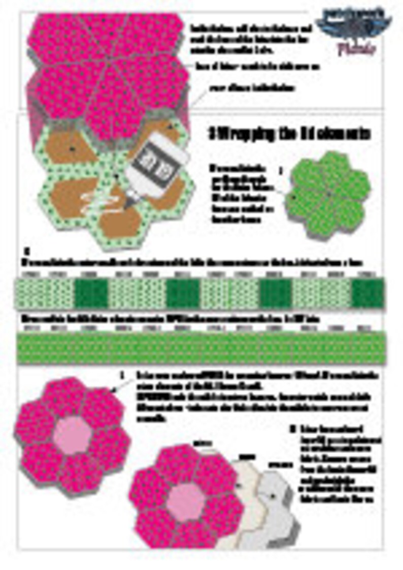 Hexie Flower Box Pattern - PDF Download Svg Included. A4 and US Letter ...